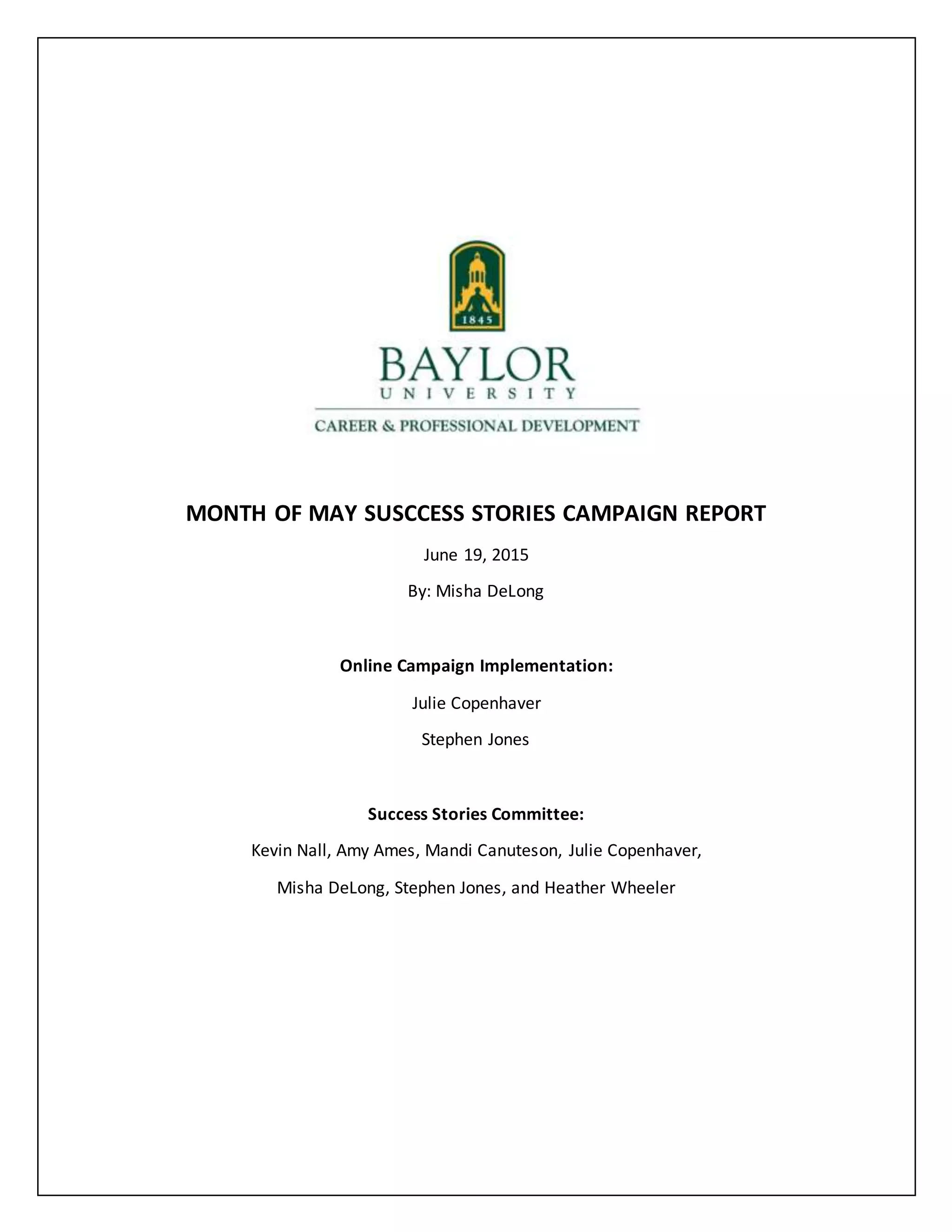 Success Stories Report concise | DOCX