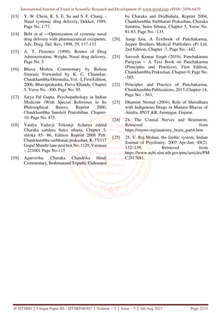 Nasya Karma in Relation to Anidra W.S.R to Insomnia | PDF