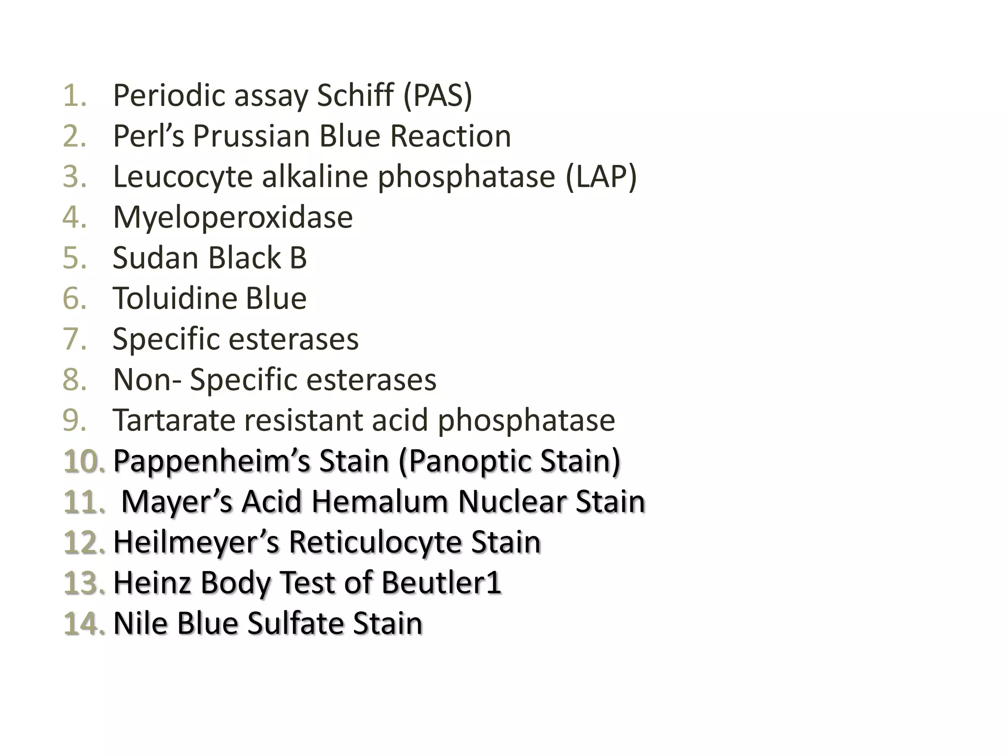 special and routine stains in haematology 1 | PPTX