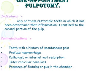 pulpotomy procedures in primary dentition | PPT
