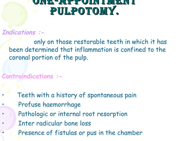 pulpotomy procedures in primary dentition | PPT | Dental Health ...