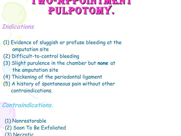 pulpotomy procedures in primary dentition | PPT | Dental Health ...