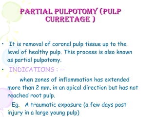 pulpotomy procedures in primary dentition | PPT