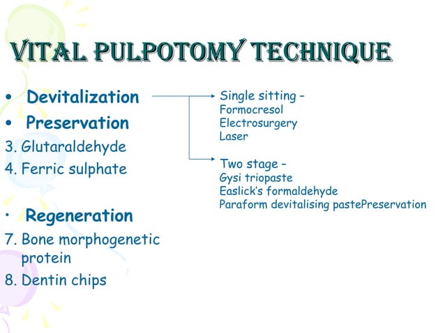 pulpotomy procedures in primary dentition | PPT | Dental Health ...