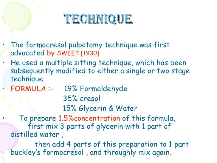 pulpotomy procedures in primary dentition