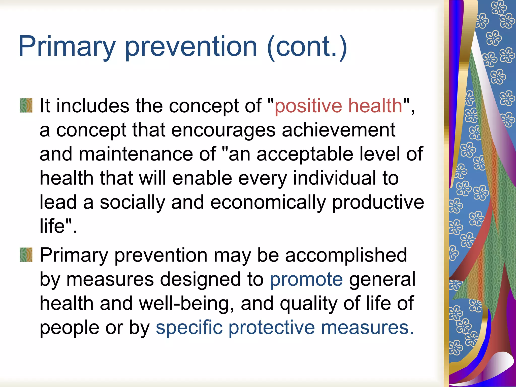 CONCEPTS OF PREVENTION AND CONTROL | PPT