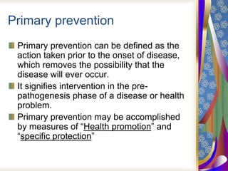 CONCEPTS OF PREVENTION AND CONTROL | PPT