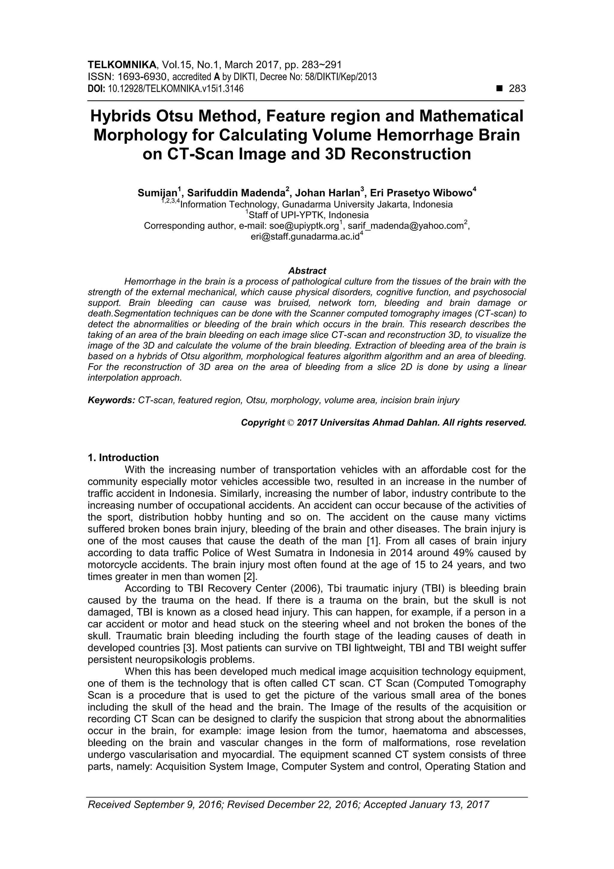 Hybrids Otsu Method, Feature region and Mathematical Morphology for Calculating Volume ...