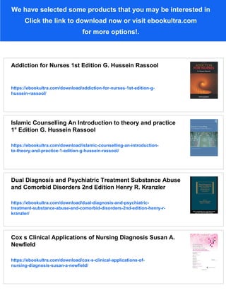 Dual Diagnosis Nursing G. Hussein Rassool | PDF