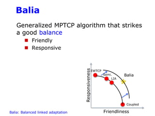 Balia (Balanced linked adaptation) A new MPTCP congestion control algorithm | PPT