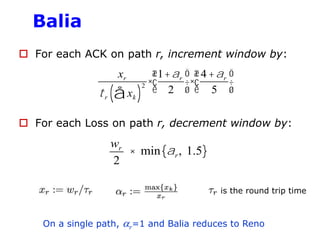 Balia (Balanced linked adaptation) A new MPTCP congestion control algorithm | PPT