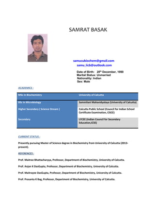 s basak cv | PDF