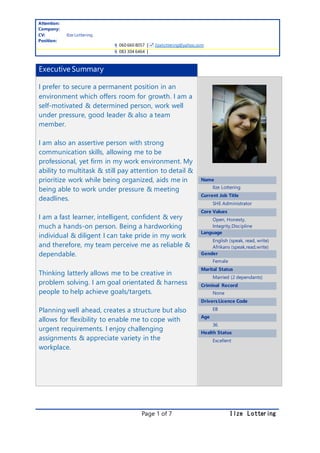 Ilze CV | DOCX | Logistics | Business