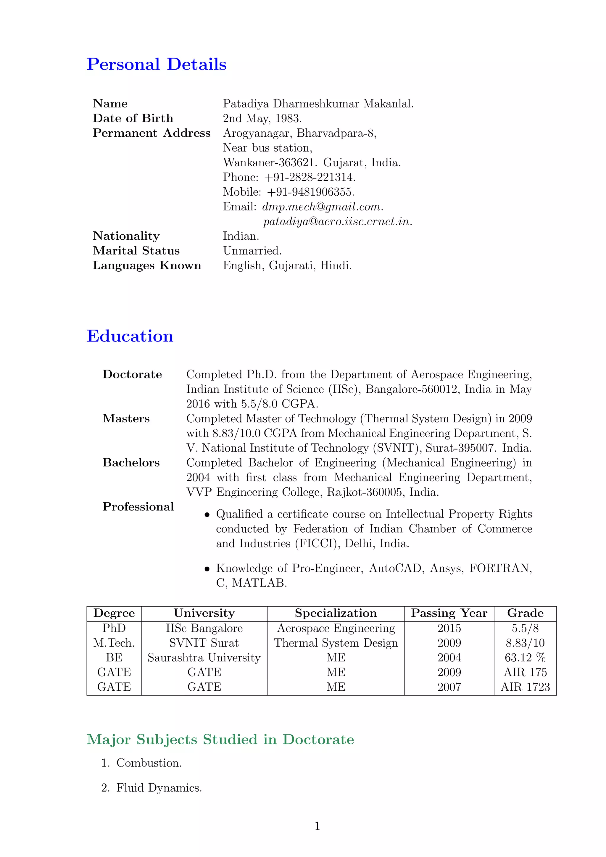 Dharmesh_Patadiya_CV | PDF