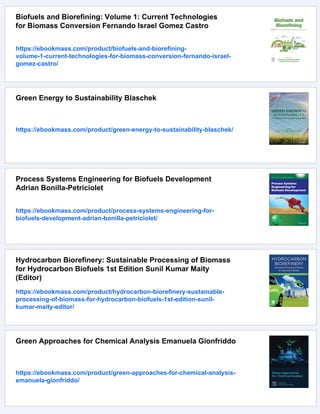 Biomass, Biofuels, Biochemicals: Green-Economy: Systems Analysis for ...