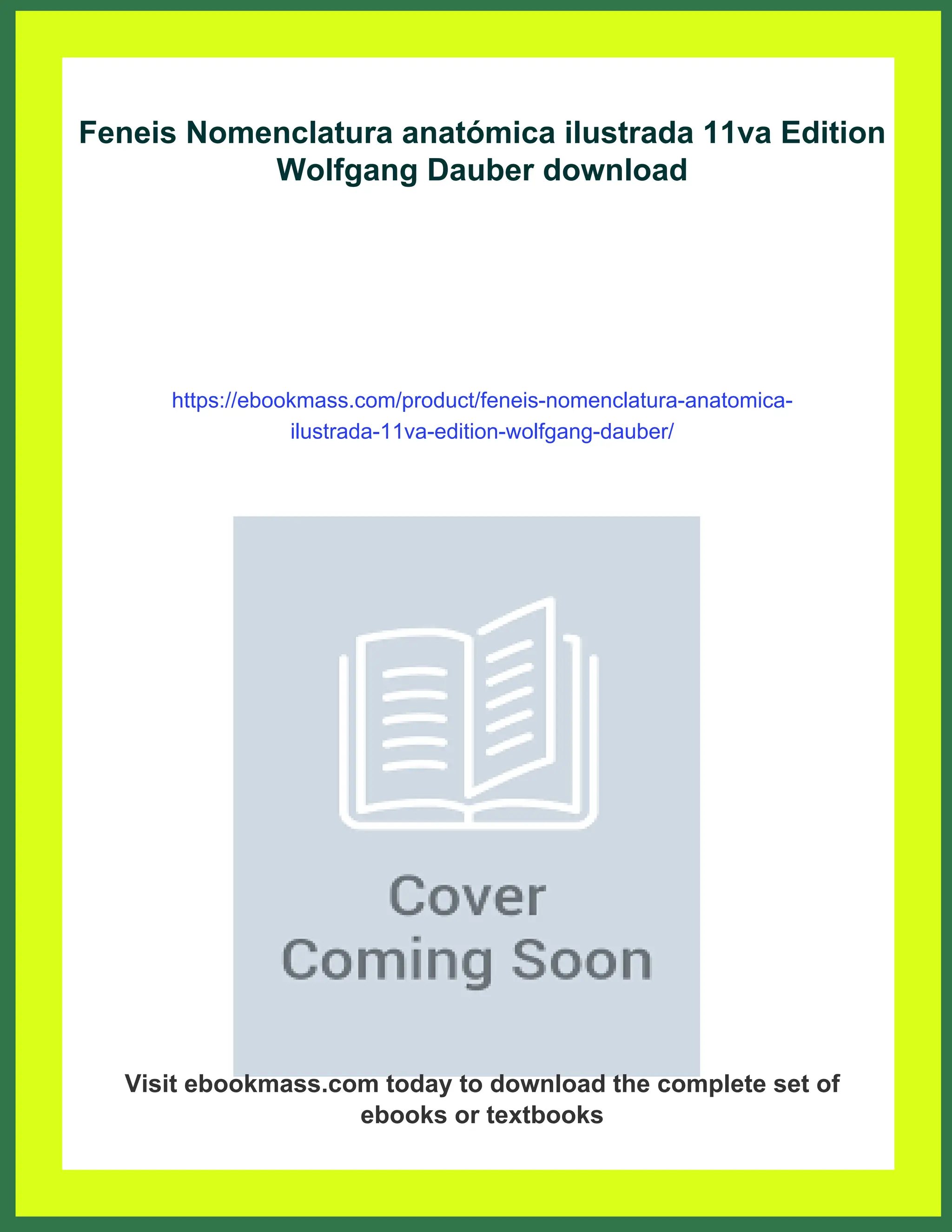 Feneis Nomenclatura anatómica ilustrada 11va Edition Wolfgang Dauber | PDF