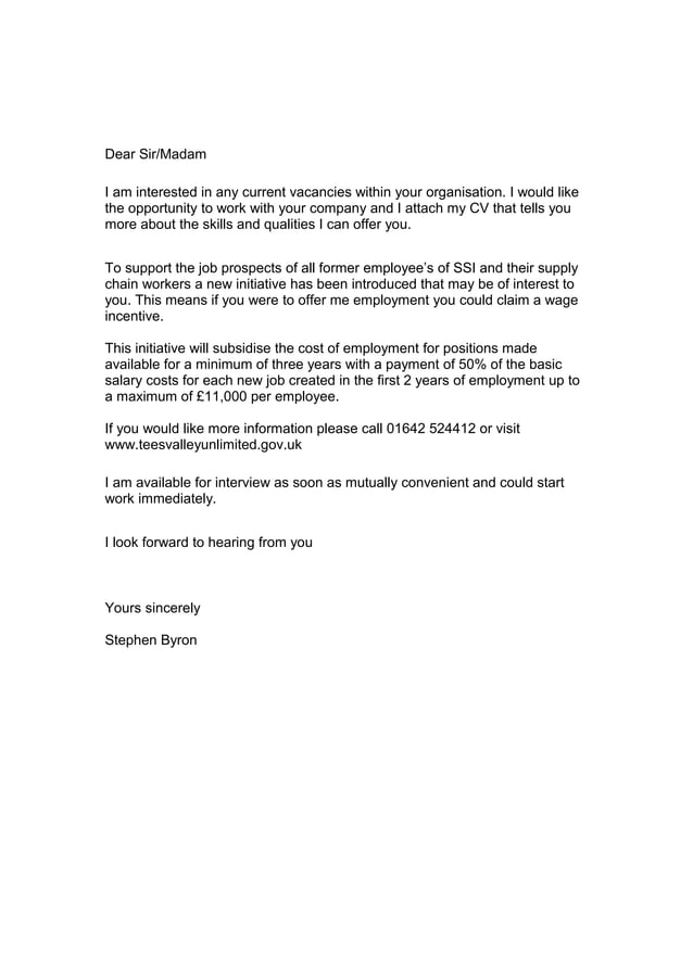 1. Job Subsidy Letter (1) | DOC | Careers