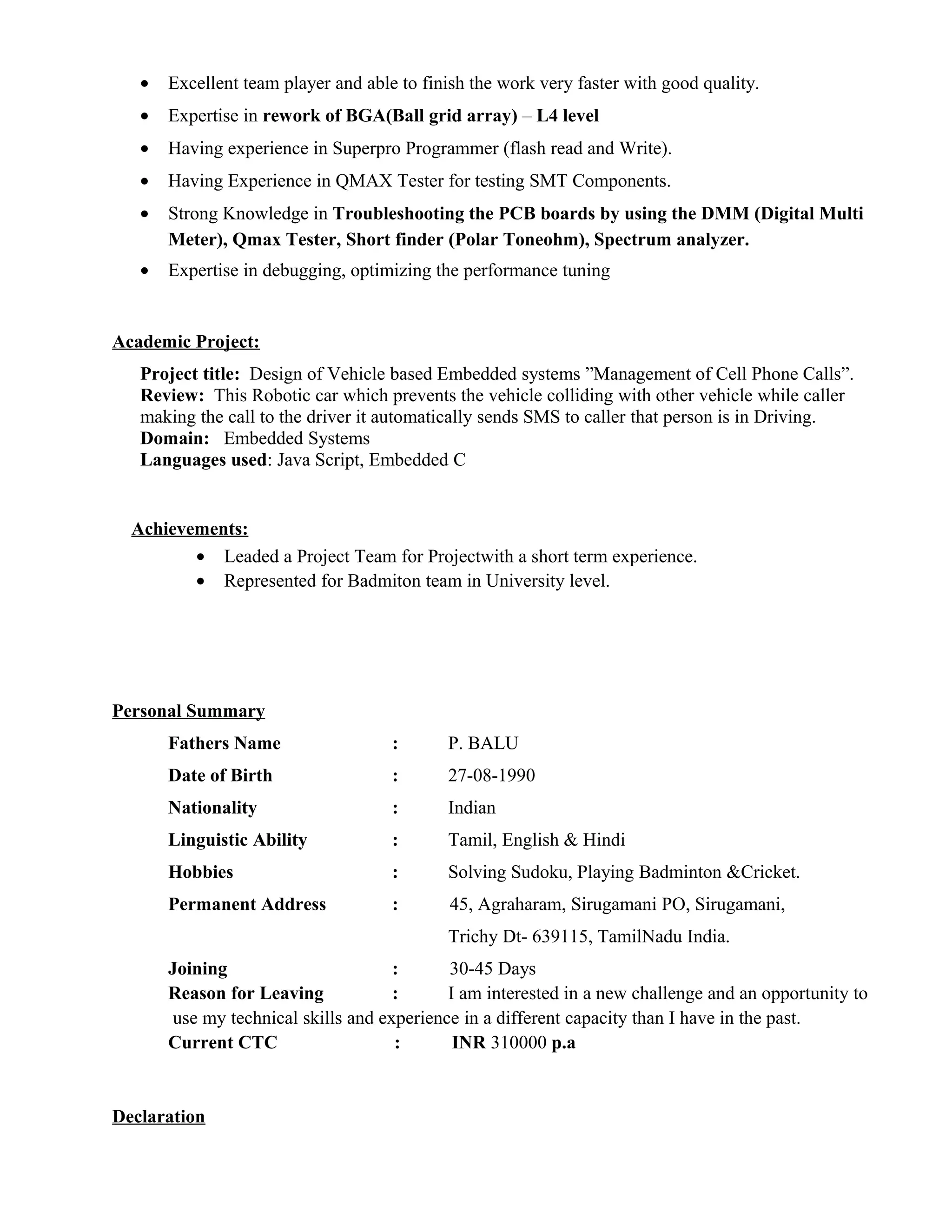 Vignesh Resume | DOC