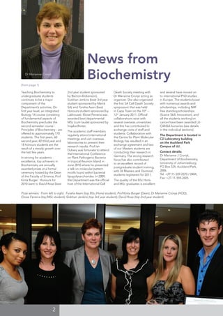 Department of Biochemistry Newsletter September 2011 | PDF