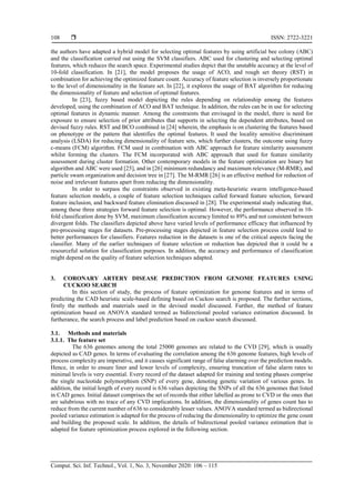 Genome feature optimization and coronary artery disease prediction using cuckoo search | PDF