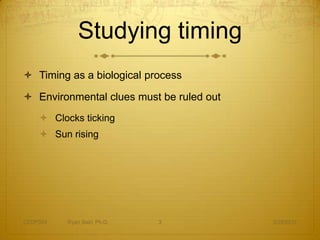 324 12 2 special topics timing | PPTX