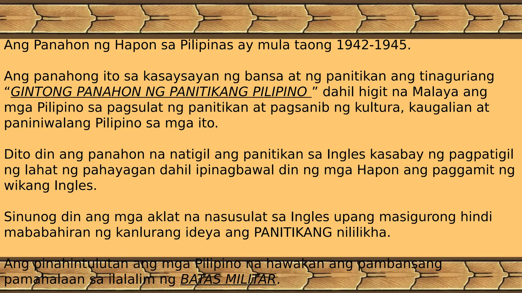 Ang-Wikang-Filipino-Sa-Panahon-Ng-Hapon. | PDF