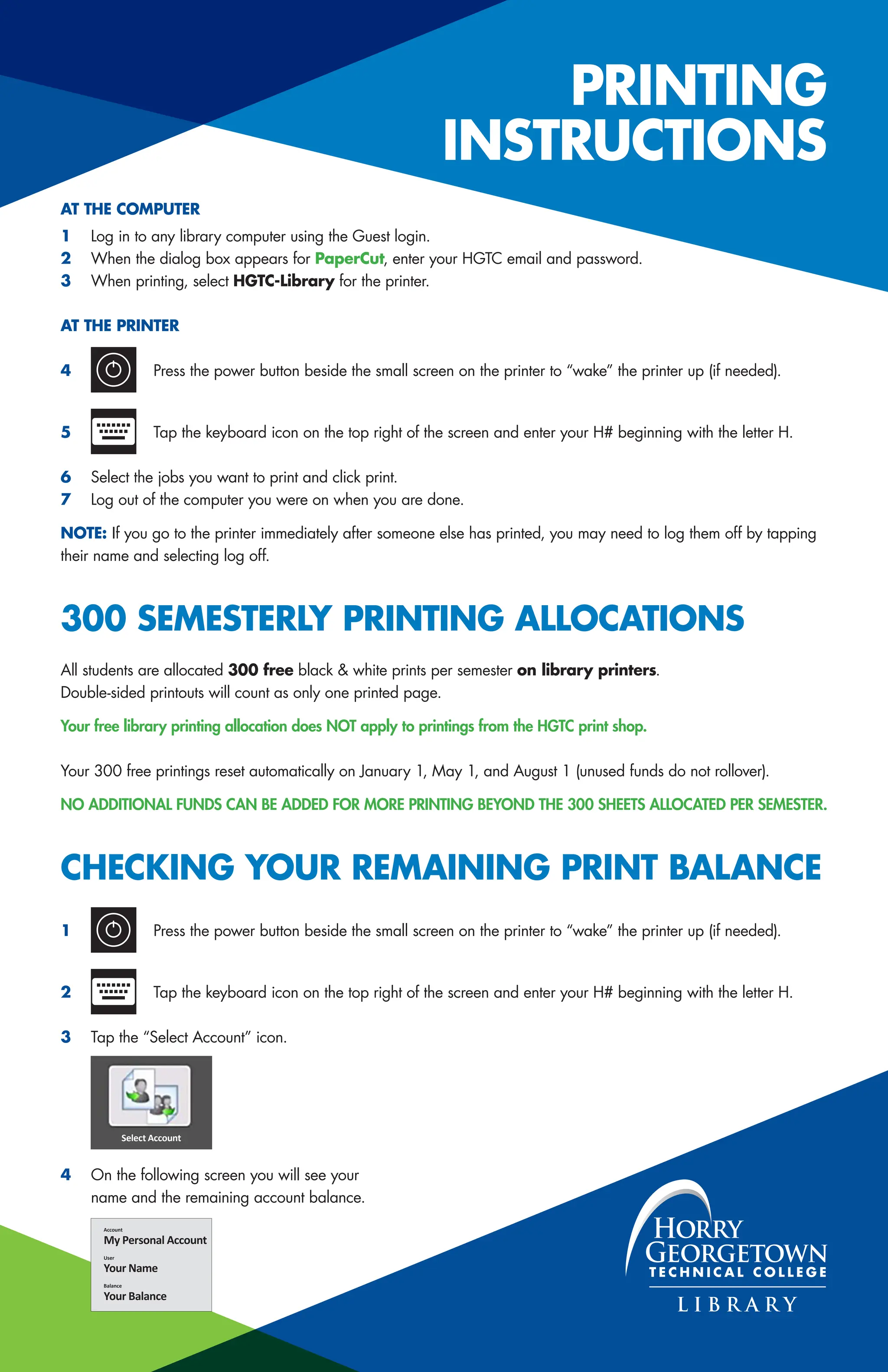 Printing Instructions Poster - HGTC Library | PDF