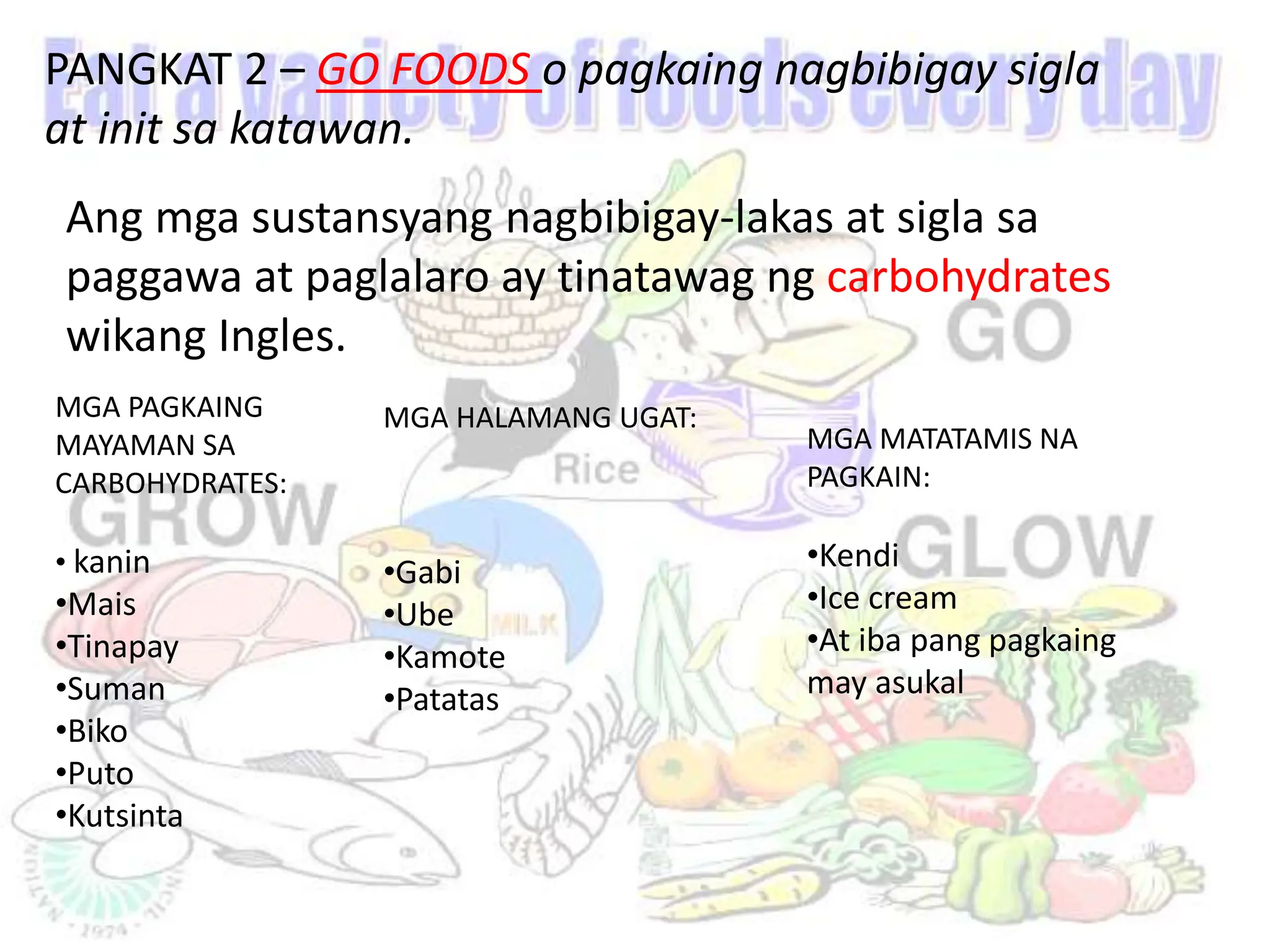 Ang Tatlong Pangkat Ng Pagkain Presentation | PPTX