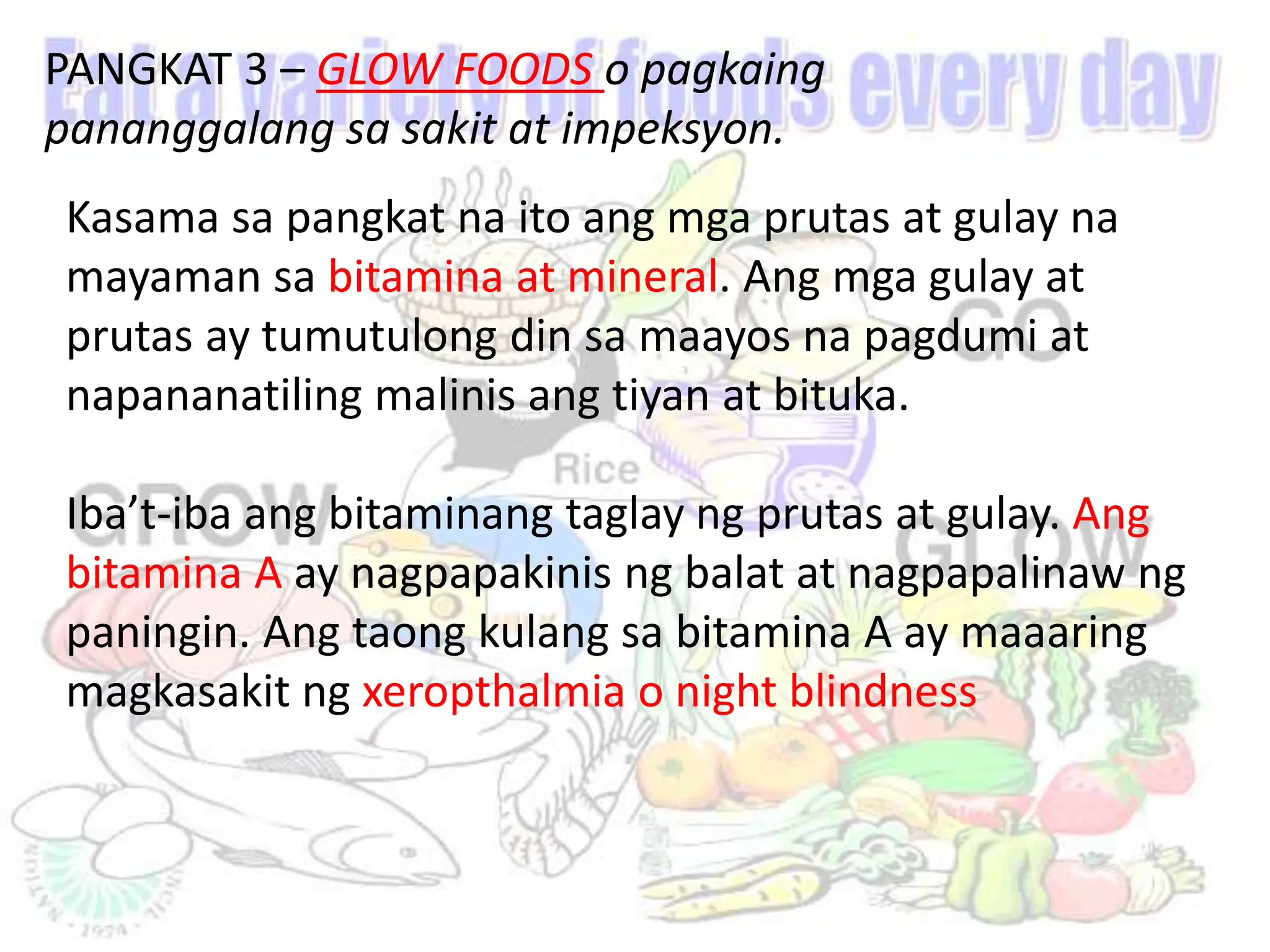 Ang Tatlong Pangkat Ng Pagkain Presentation | PPTX