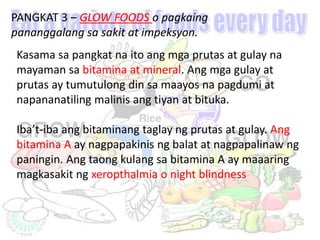 Ang Tatlong Pangkat Ng Pagkain Presentation | PPTX