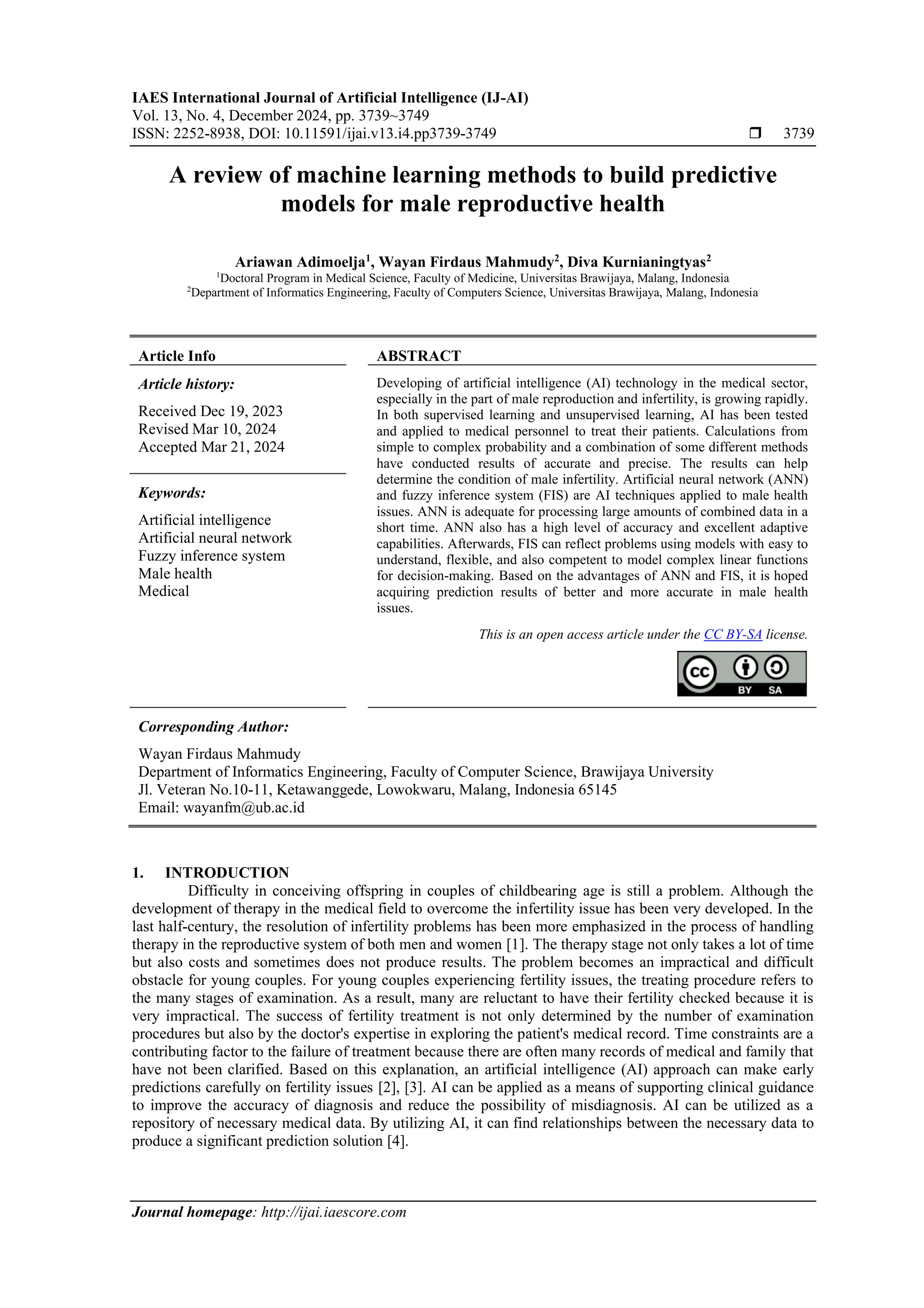 A review of machine learning methods to build predictive models for ...