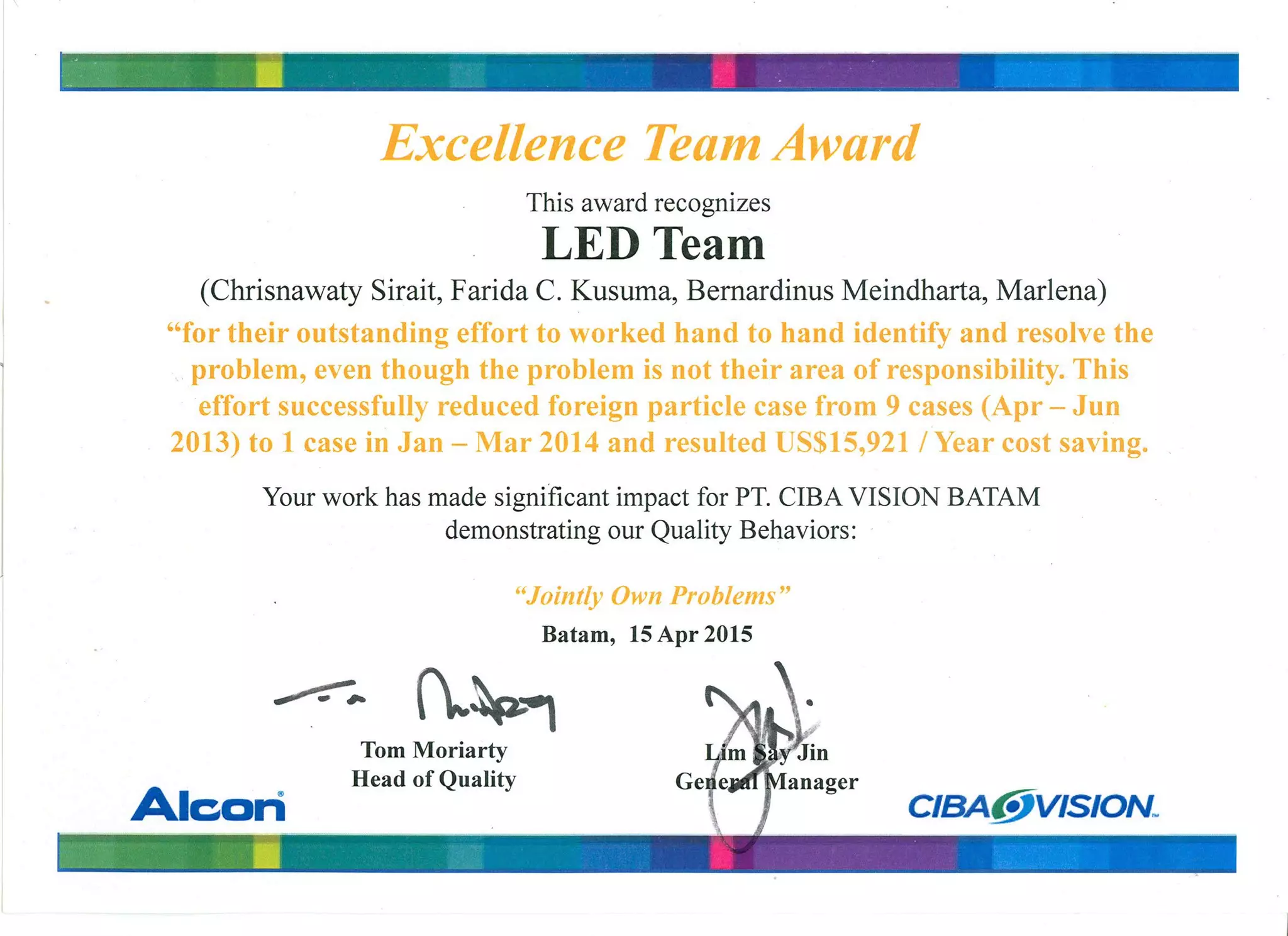 Excellent Team Award | PDF