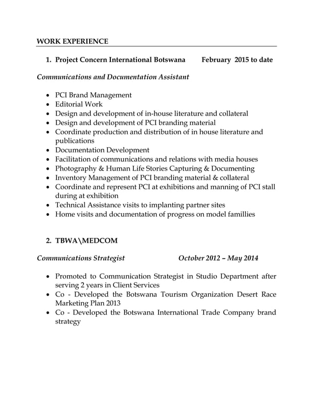 THATO MOCHIPISI CV | PDF | Business | Business and Finance