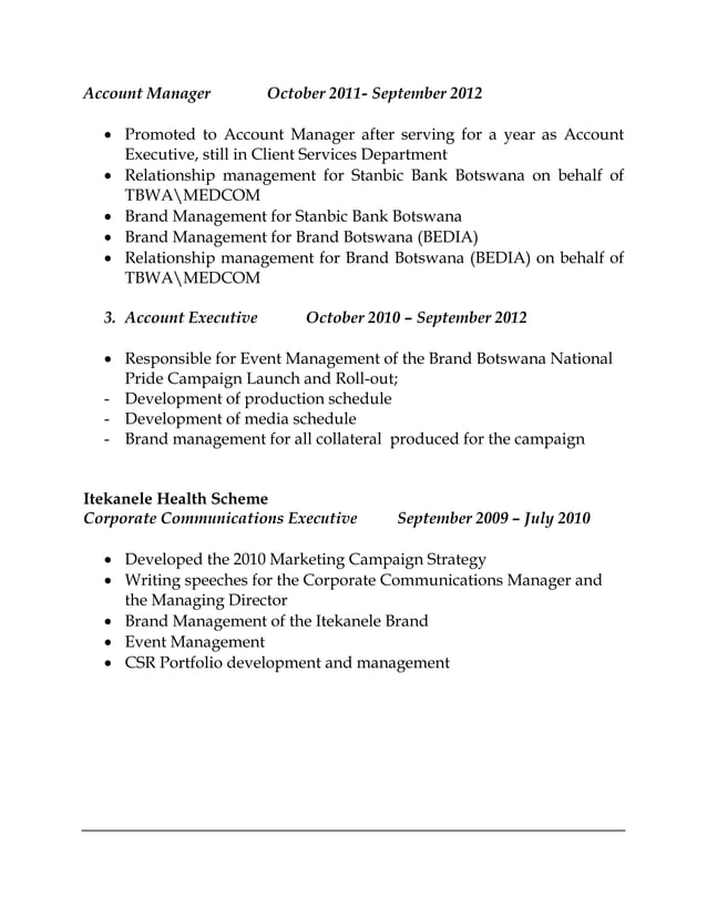 THATO MOCHIPISI CV | PDF | Business | Business and Finance