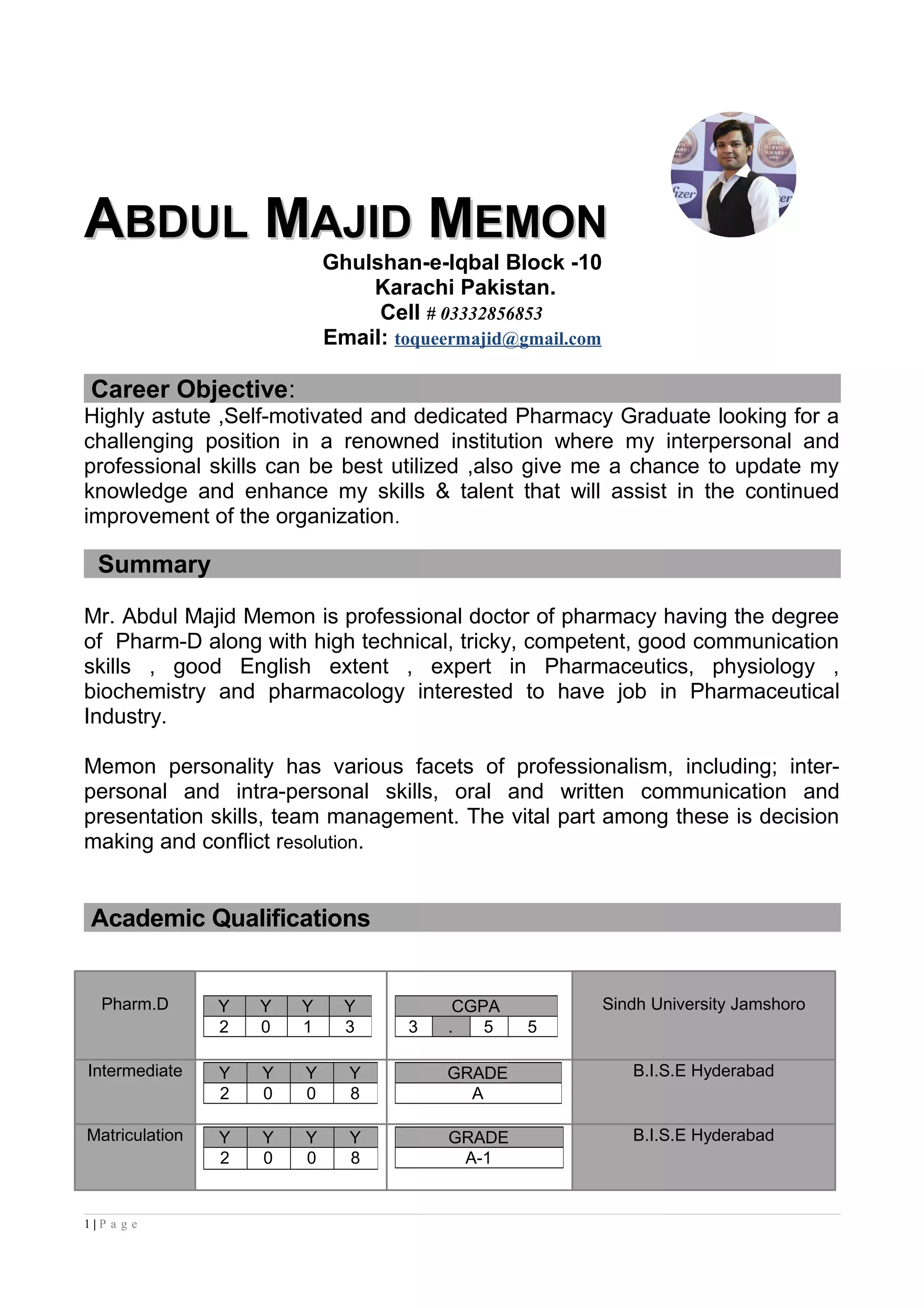 updated ABDUL MAJID CV PHARM-D (1) (1) | DOC