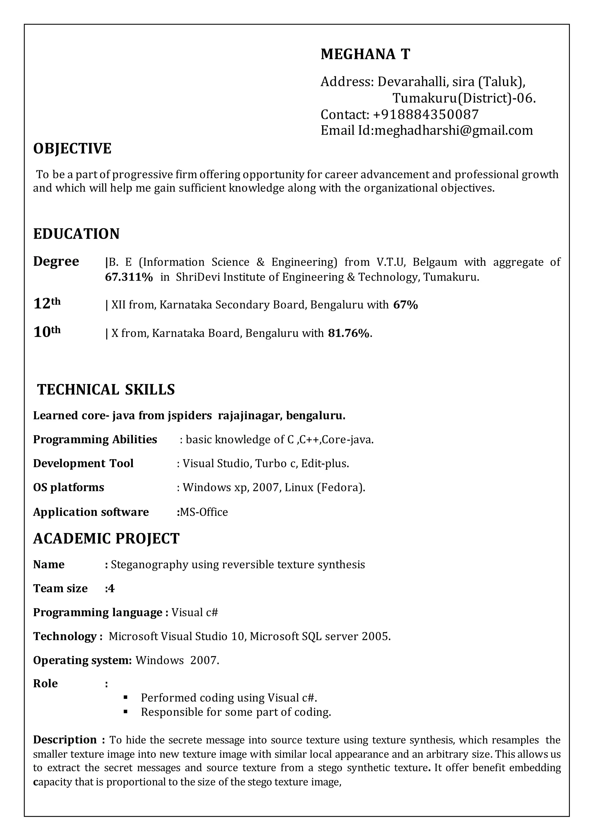 resume megha | PDF