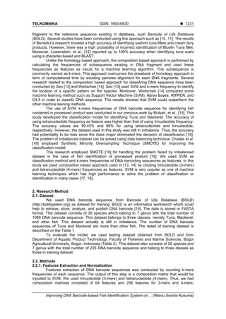 Improving DNA Barcode-based Fish Identification System on Imbalanced ...