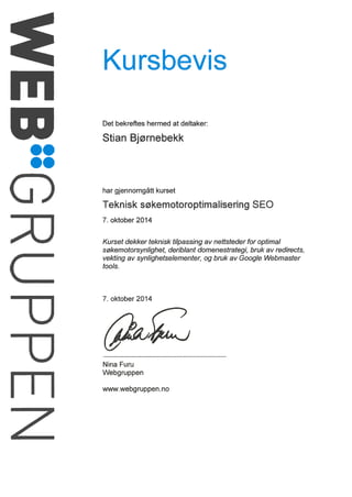 kursbevis-seo-webgruppen | PDF