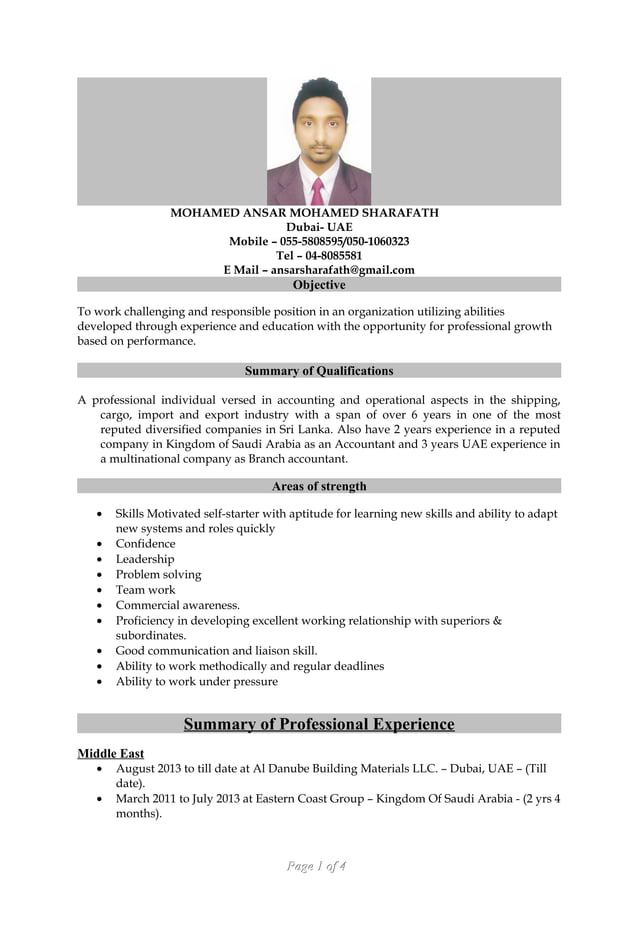 Sharafath's CV | PDF
