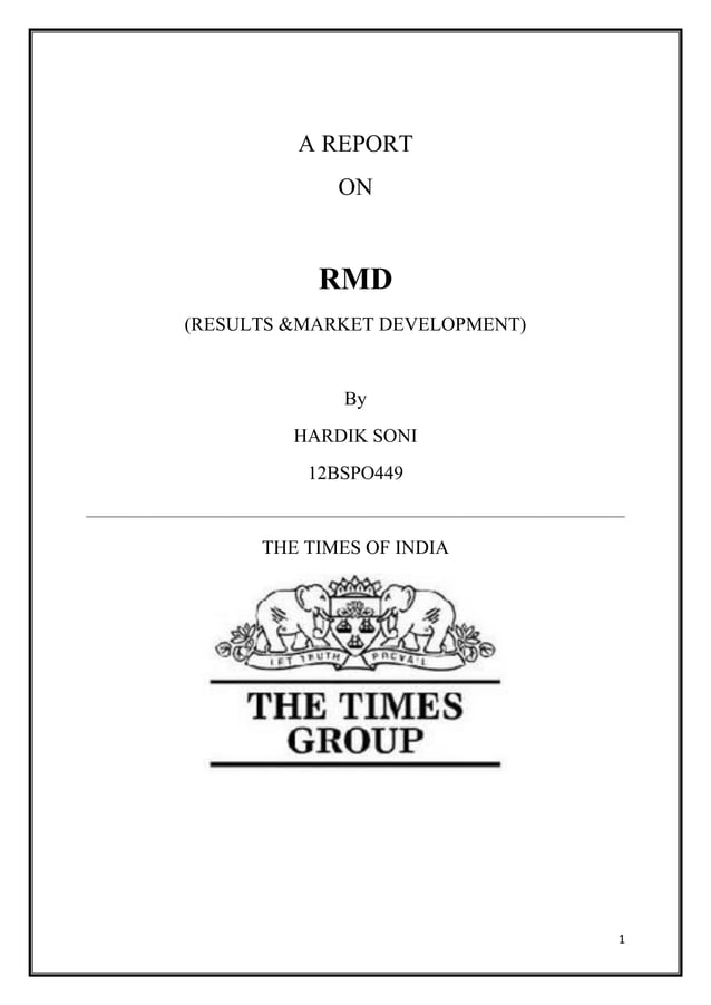 REPORT ON RMD- panel report | PDF