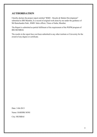 REPORT ON RMD- panel report | PDF