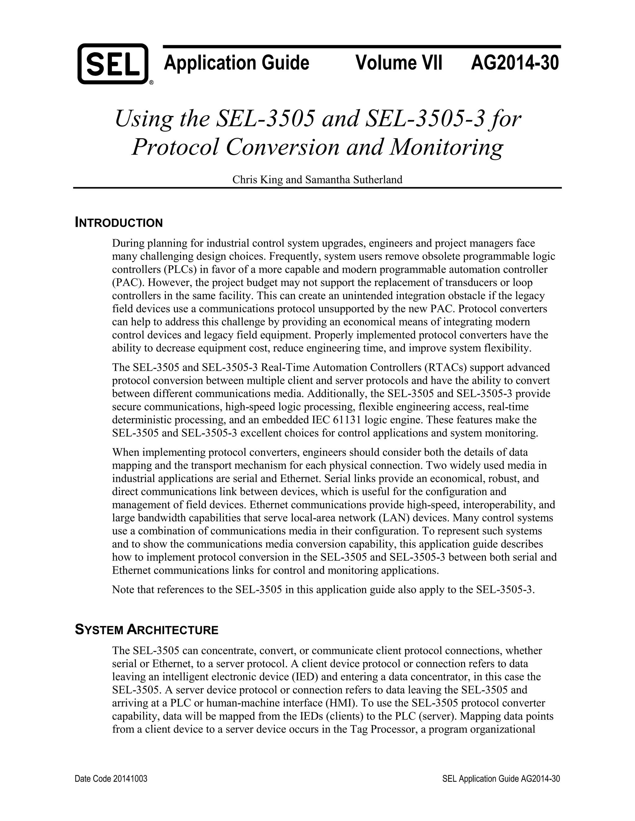 SEL Applicaiton Guide | PDF