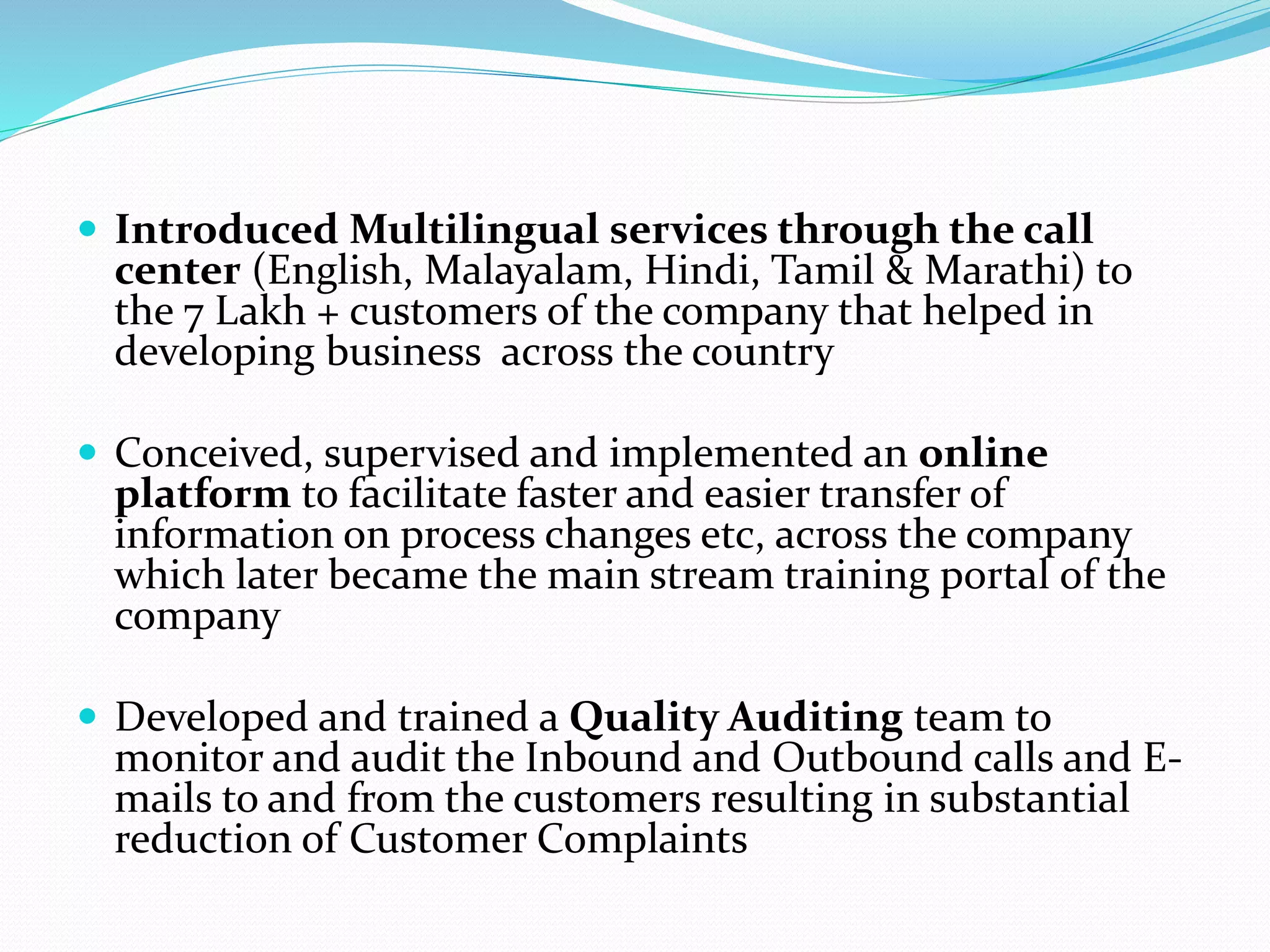 Major Achievements | PPT