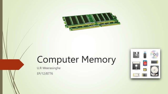 Computer Memory and it types RAM ROM AND CACHE MEMORIES | PPT