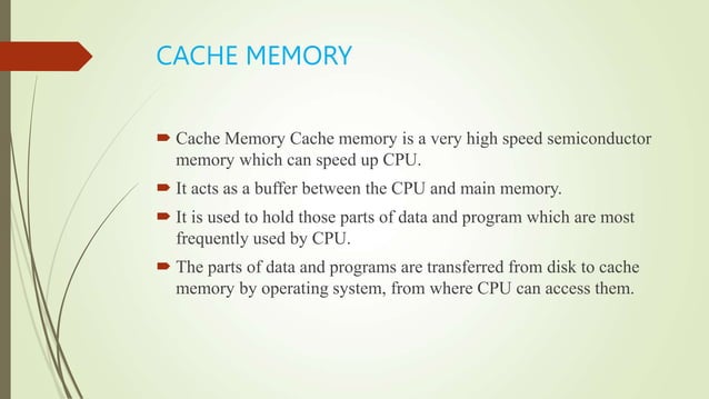 Computer Memory and it types RAM ROM AND CACHE MEMORIES | PPT