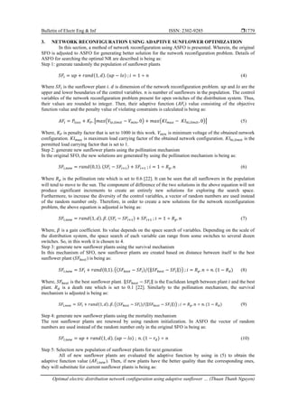 Optimal electric distribution network configuration using adaptive sunflower optimization | PDF