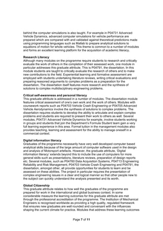 EG87 MSc Motorsport Engineering programme specification | PDF