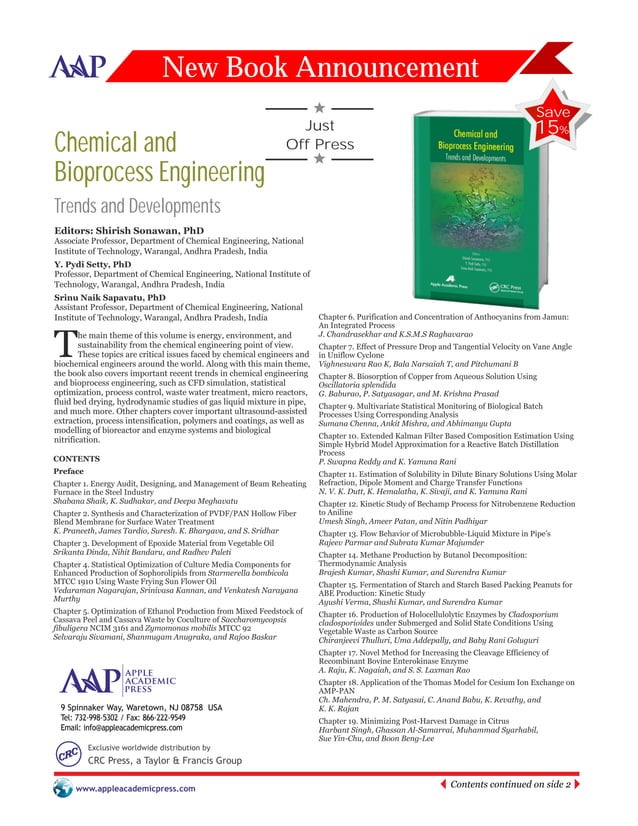 Chemical and Bioprocess Engineering | PDF