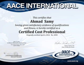 AACE ID# 248580 CCP Certificate | PPT