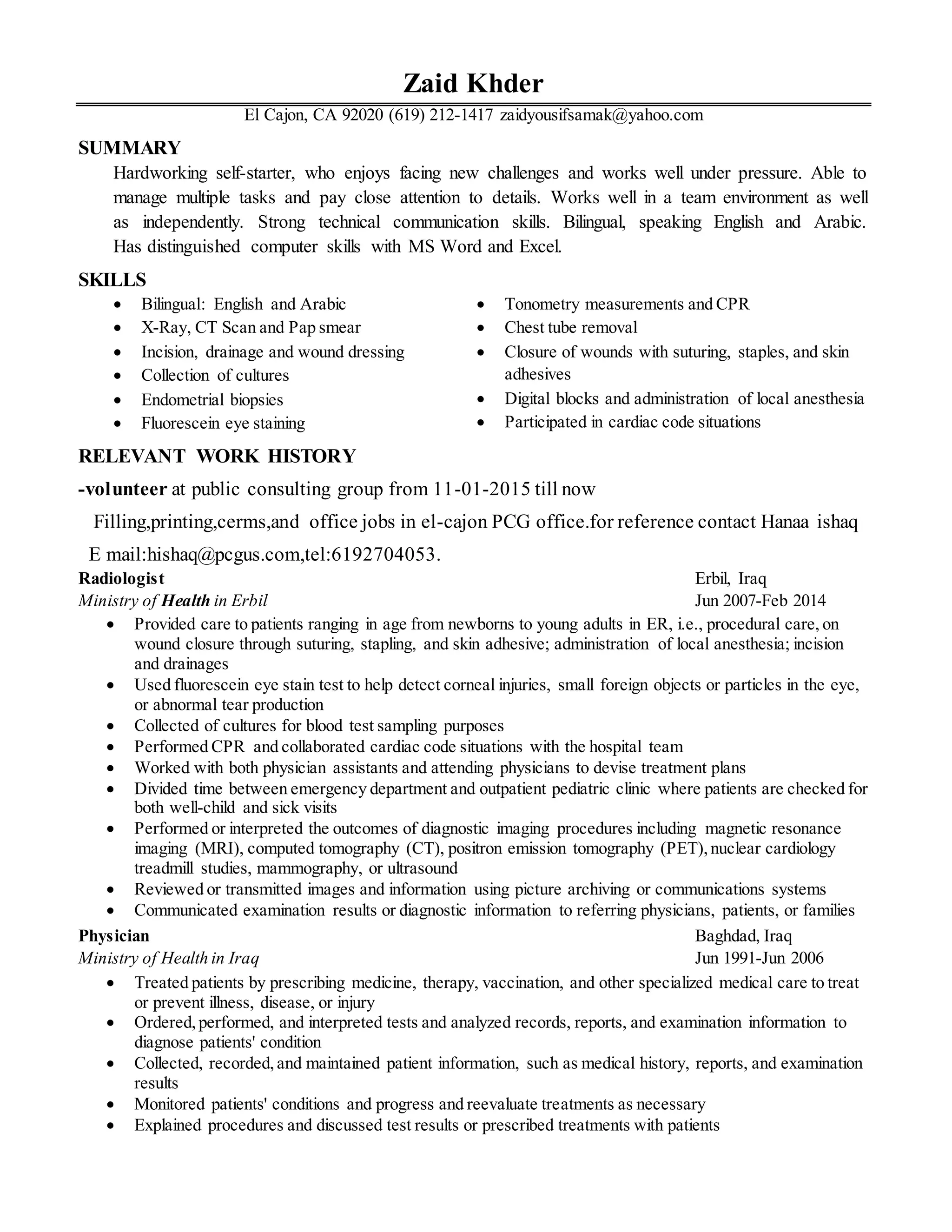 last zaid resume | DOCX